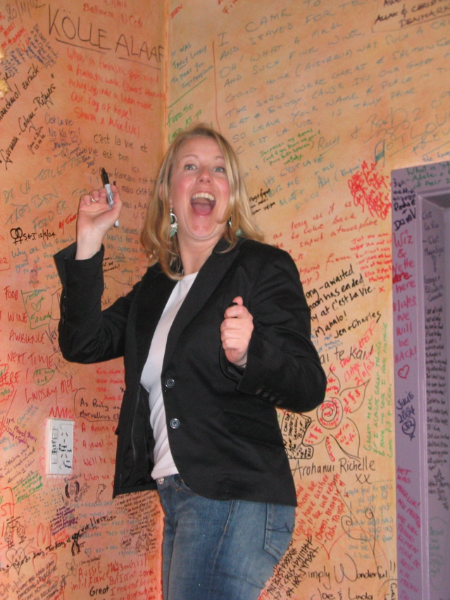 Kate Roberts at the wall